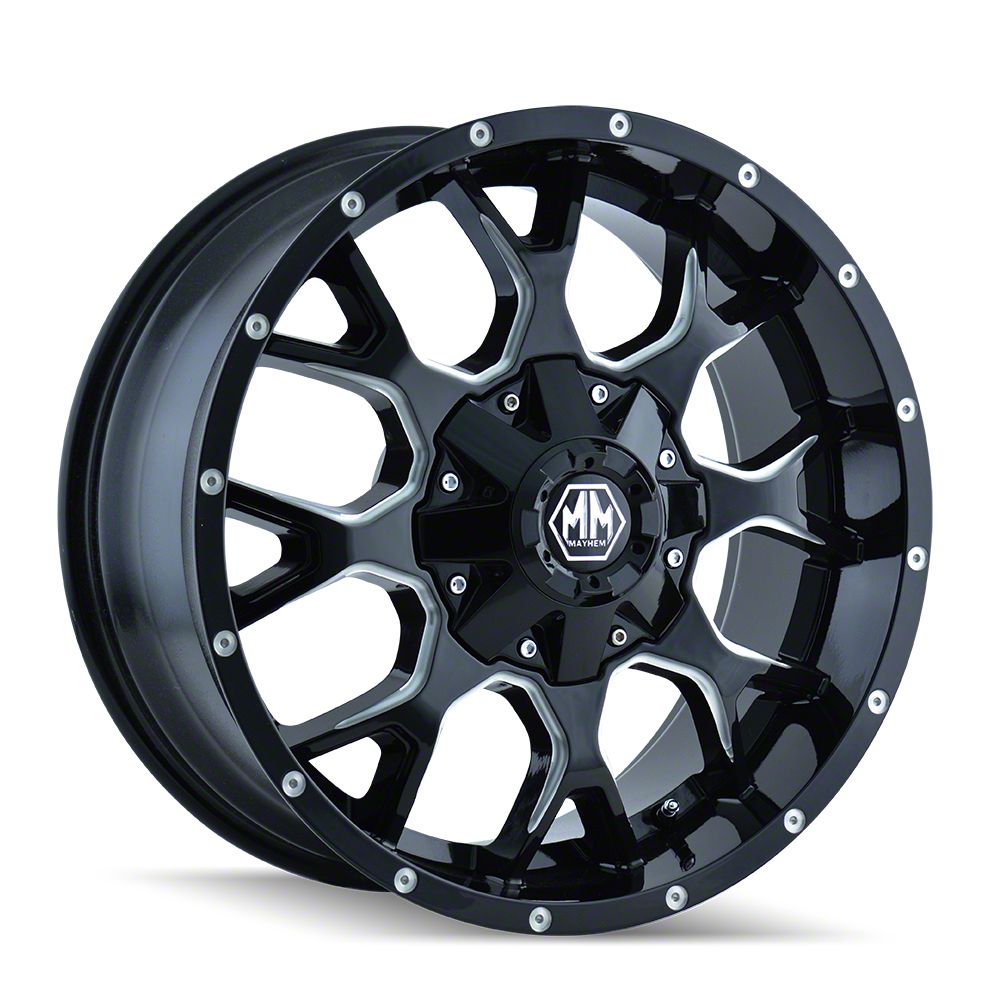 Mayhem Wheels F-150 Warrior Gloss Black Milled 6-Lug Wheel; 22x12 ...