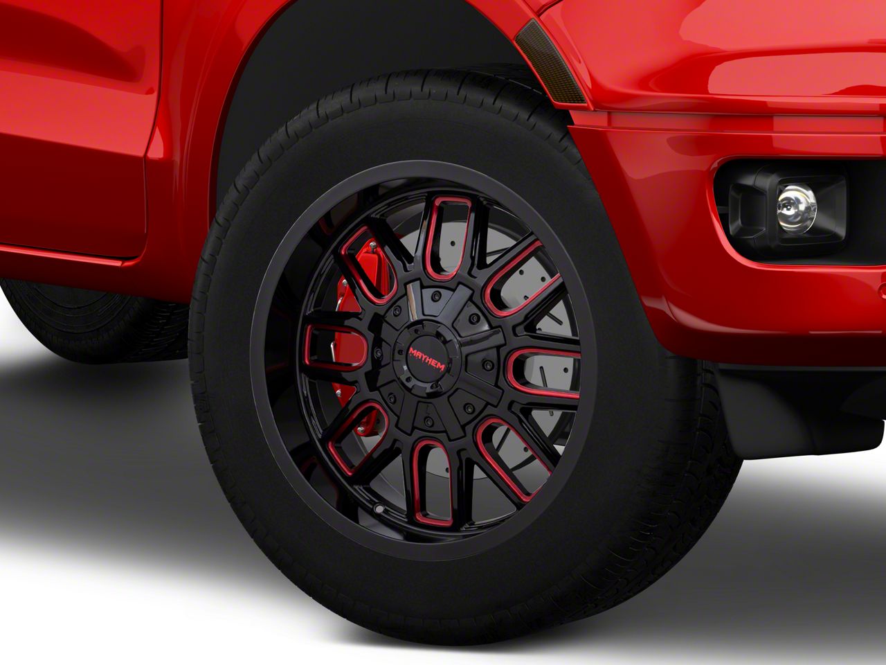 Mayhem Wheels Ranger Cogent Black with Prism Red 6-Lug Wheel; 20x9 ...