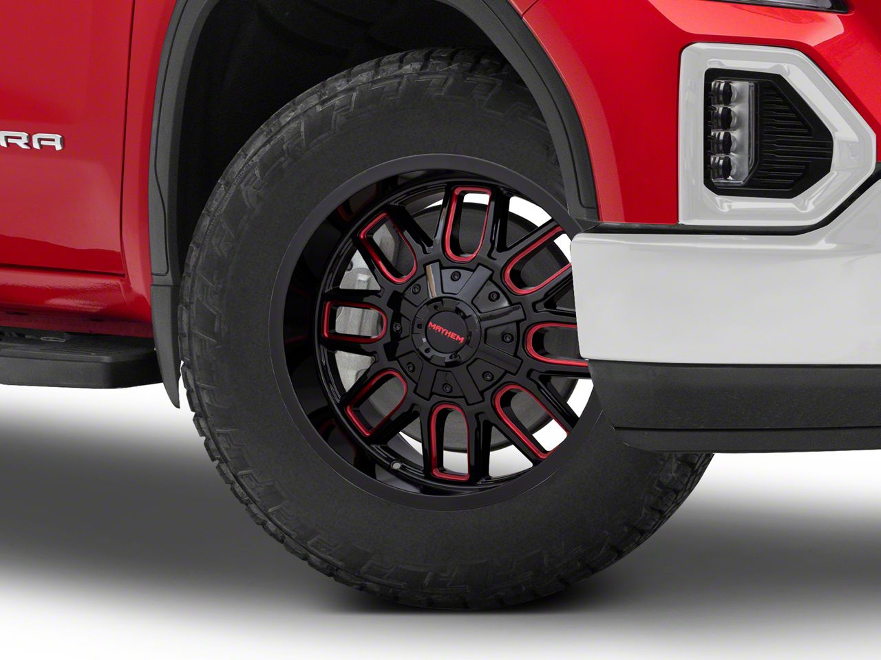 Mayhem Wheels Sierra 1500 Cogent Black with Prism Red 6-Lug Wheel; 20x9 ...