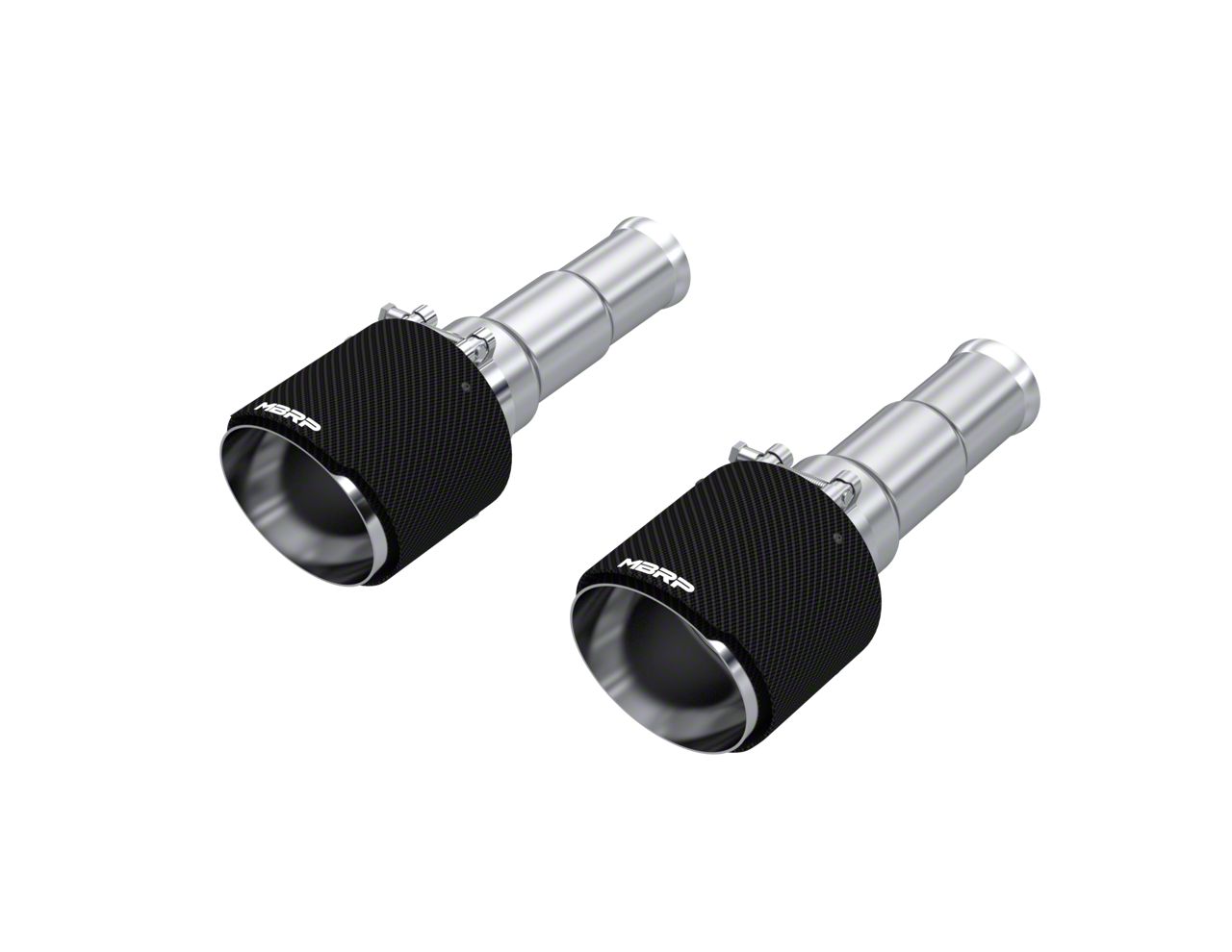 MBRP RAM 1500 5-Inch Round Exhaust Tips; Carbon Fiber T5199CF (19-24 5 ...