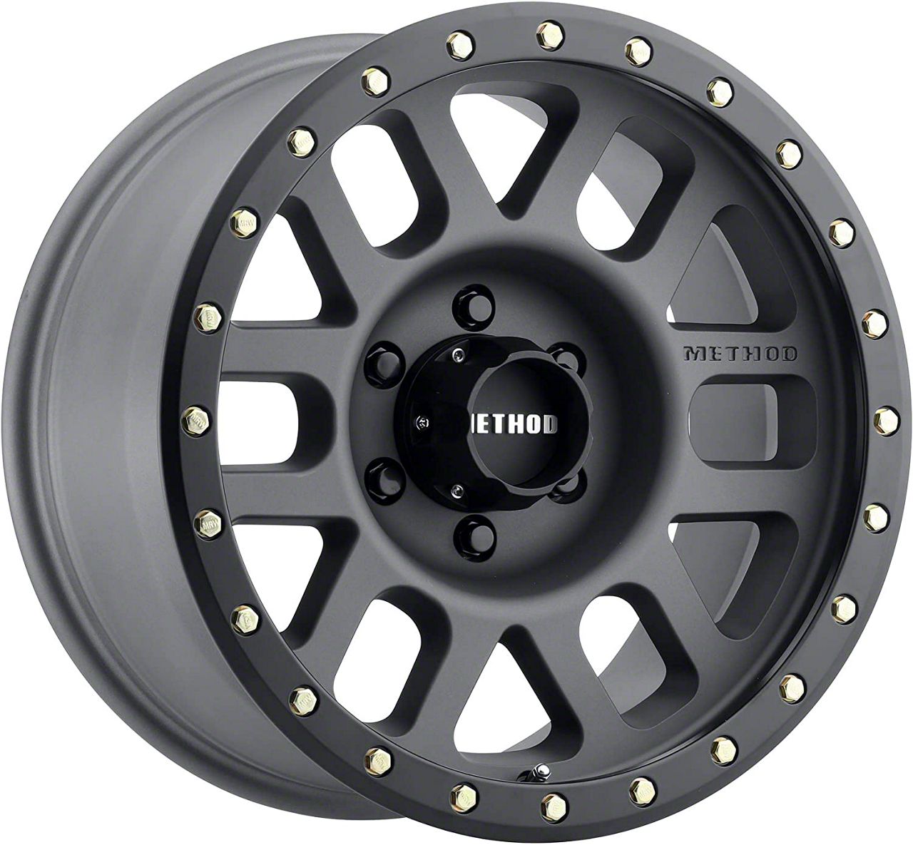 Method Race Wheels Canyon MR309 Grid Titanium 6-Lug Wheel; 18x9; 18mm ...