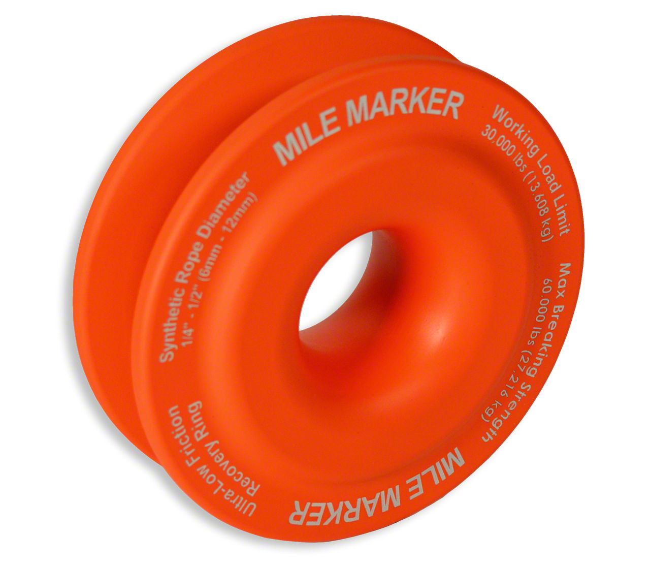 Mile Marker F-250 Super Duty Ultra-Low Friction Recovery Ring; Orange ...