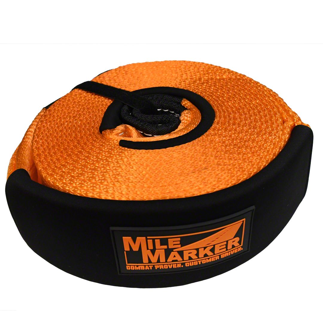 Mile Marker Ranger 3-Inch x 30-Foot Orange Snatch Strap; 24,200 lb ...