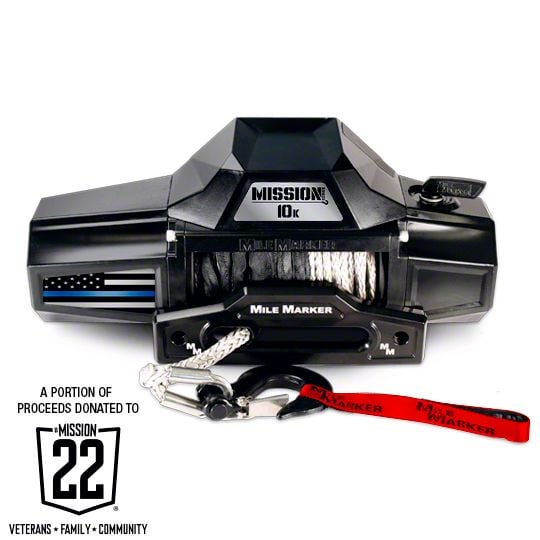 Mile Marker Silverado 3500 10,000 lb. Mission Winch Flag Series with ...