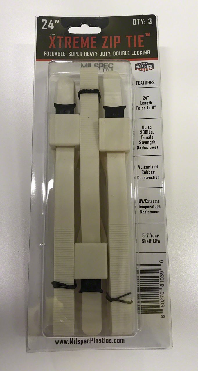 Milspec Plastics RAM 1500 Xtreme Zip Ties; 24-Inch; White; 200-Pack XT ...