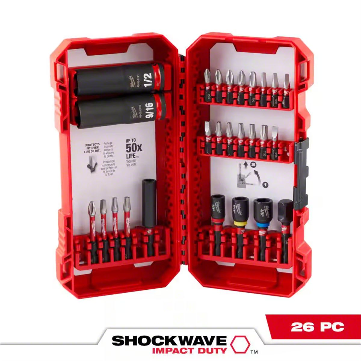 Milwaukee Tool Universal AT SHOCKWAVE Impact Duty Drive and Fasten Set ...
