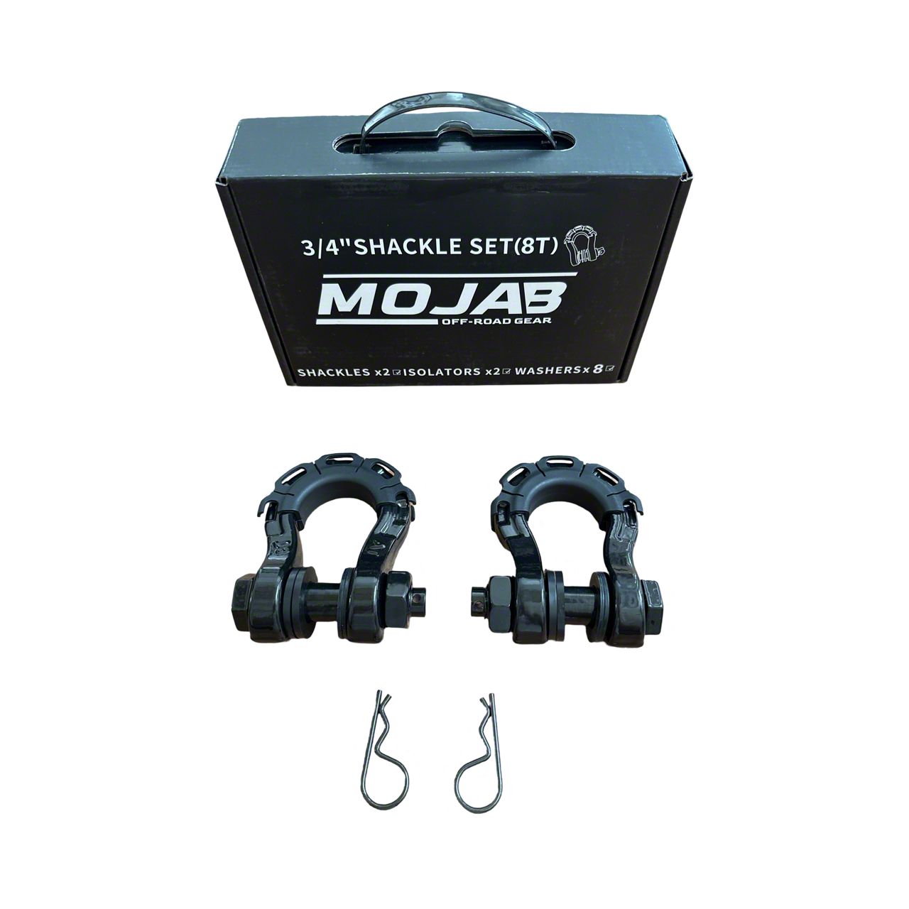 Mojab Offroad RAM 1500 3/4-Inch Forged Steel D-Shackle Set; Black FSD8 ...