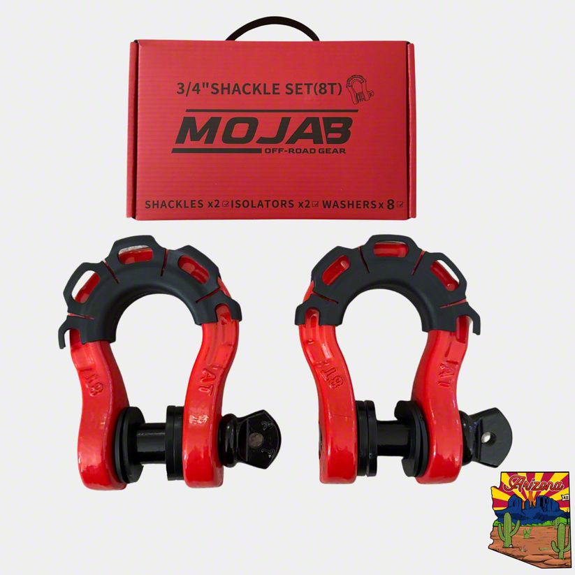 Mojab Offroad RAM 1500 3/4-Inch Heavy Duty Steel Shackle Set; Red HDSS ...