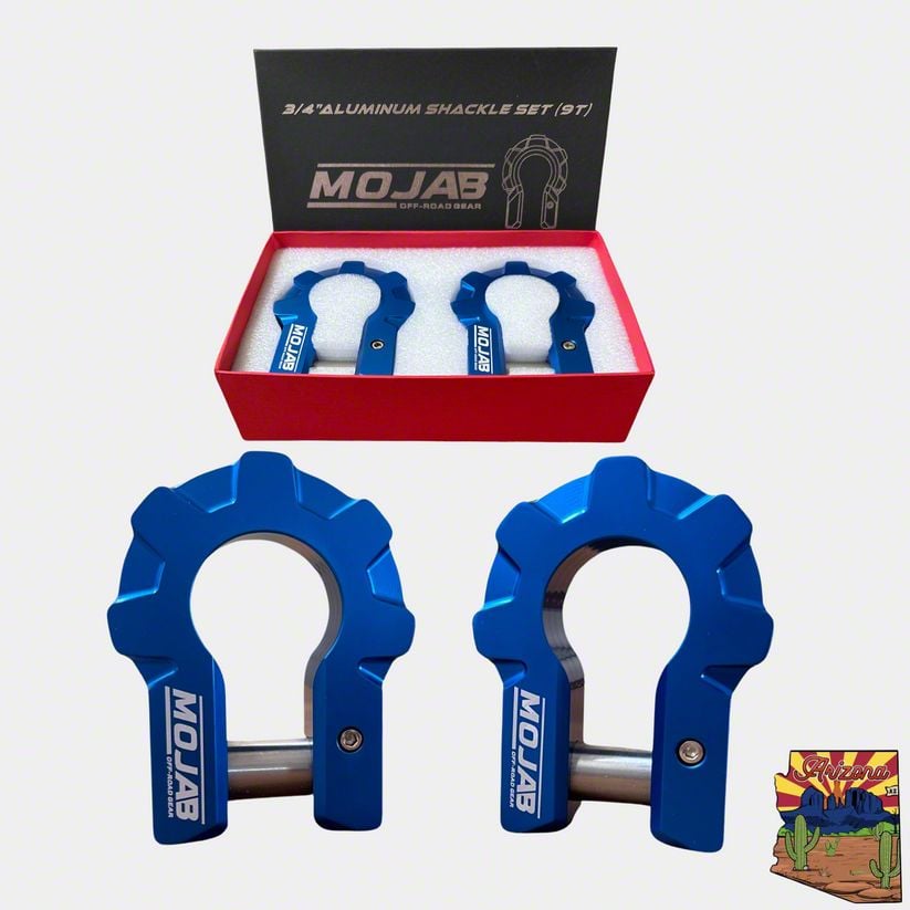 Mojab Offroad RAM 2500 3/4-Inch Extreme Duty Aluminum Shackle Set; Blue ...