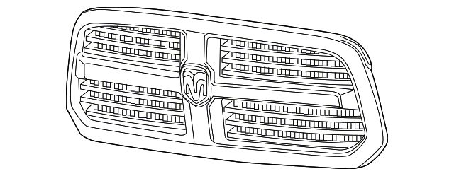 Mopar RAM 1500 Horizontal Upper Replacement Grille; Chrome 68094301AC ...