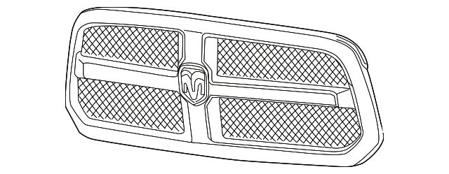 Mopar RAM 1500 Mesh Upper Replacement Grille; Chrome 68148231AC (13-18 ...