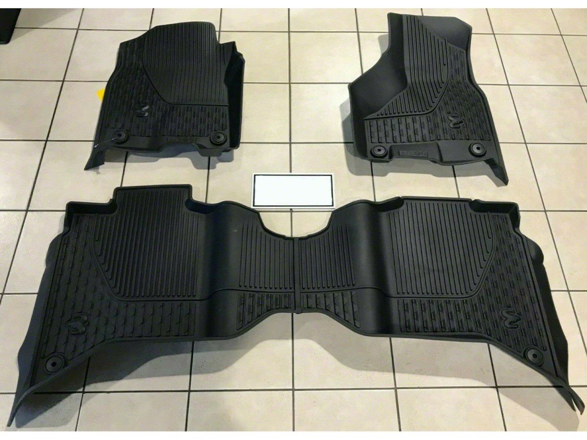 Mopar RAM 3500 All-Weather Front and Rear Floor Mats with RAM Head Logo ...