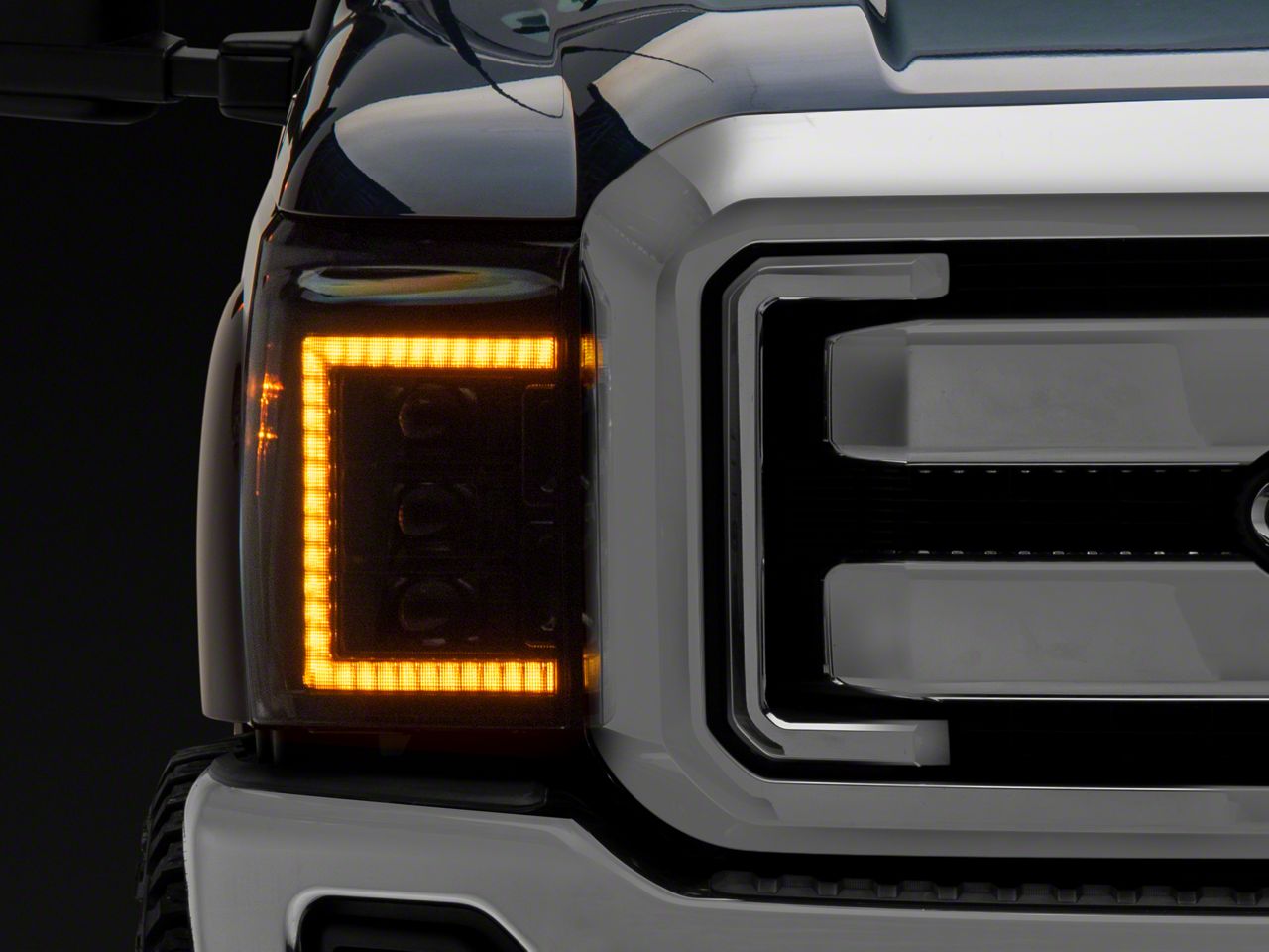 Morimoto F 250 Super Duty XB LED Headlights with Amber DRL Black Housing Clear Lens LF505 A ASM 11 16 F 250 Super Duty Free Shipping