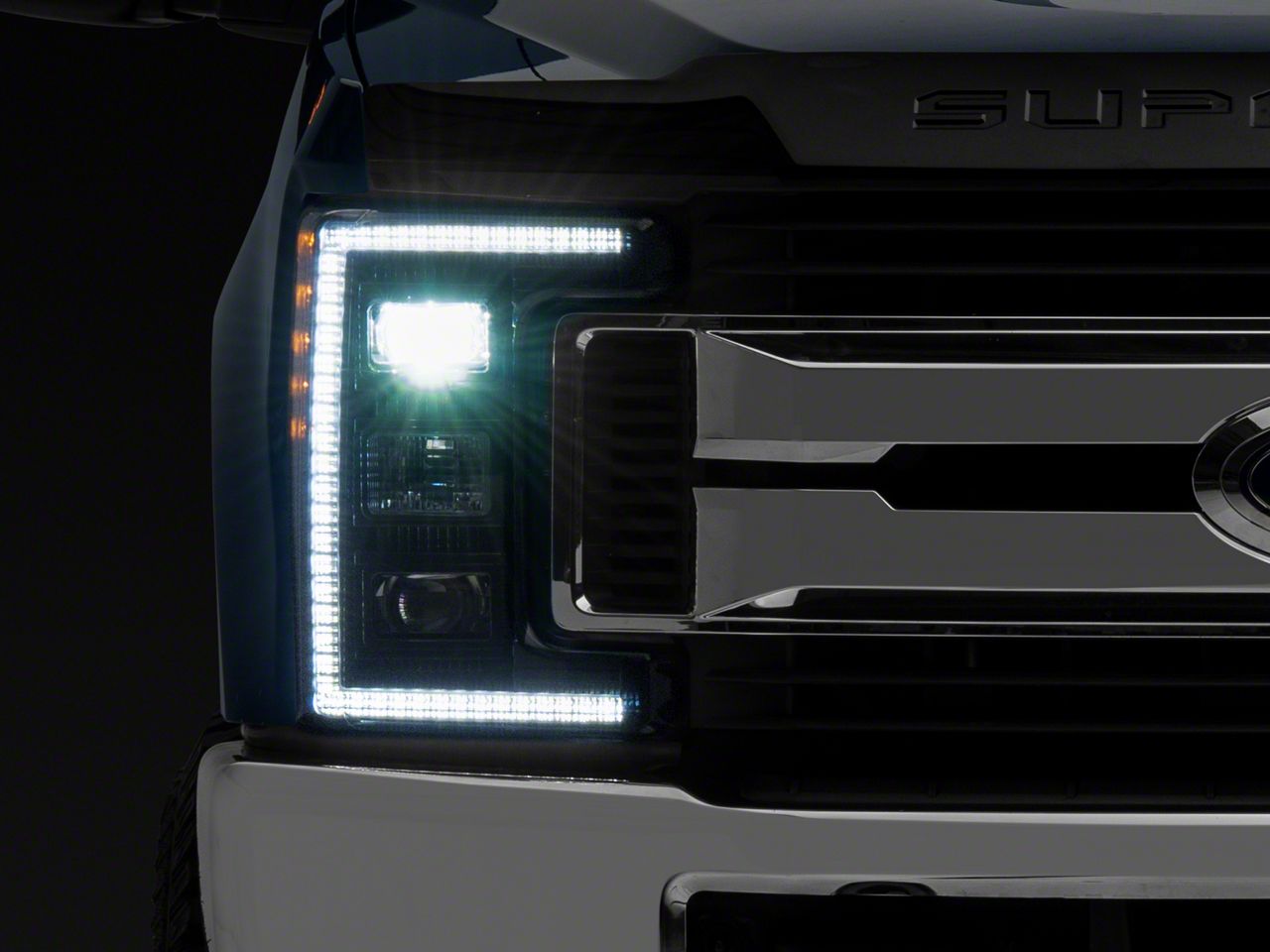 Morimoto F-350 Super Duty XB Hybrid LED Headlights; Black Housing ...