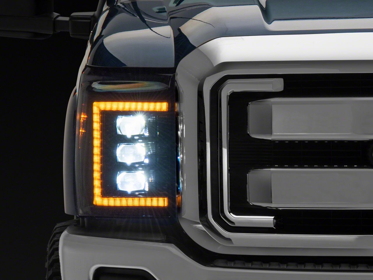 Morimoto F-350 Super Duty XB LED Headlights with Amber DRL; Black ...