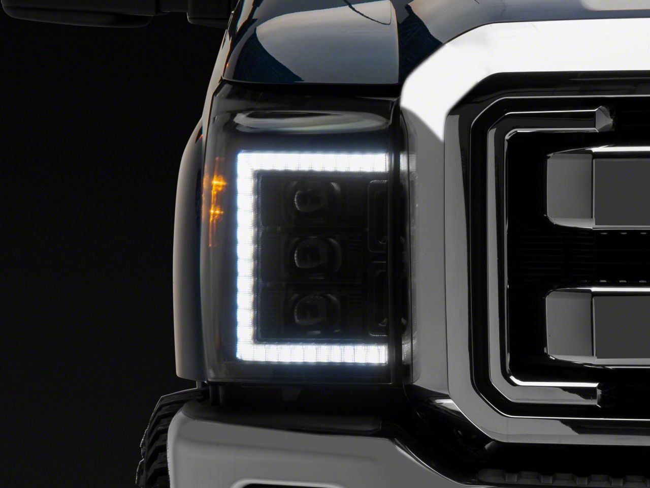 Morimoto F-350 Super Duty XB LED Headlights with White DRL; Black ...