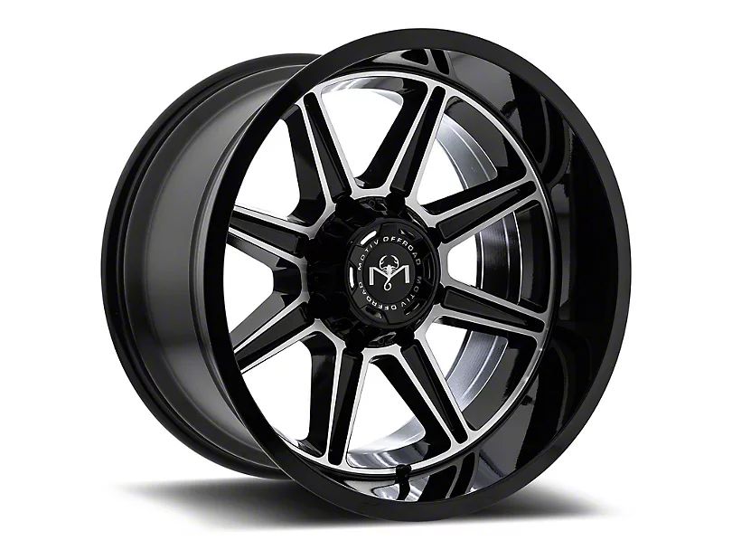 Motiv Offroad Dakota Balast Gloss Black with Chrome Accents 5-Lug Wheel ...