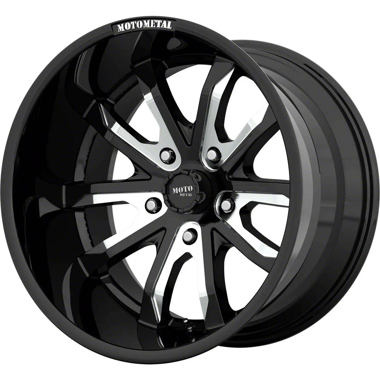 Moto Metal Tahoe Dagger Gloss Black Milled 6-Lug Wheel; 22x10; -18mm ...