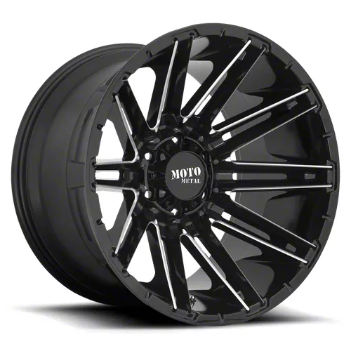 Moto Metal Sierra 2500 MO998 Kraken Gloss Black Milled 8-Lug Wheel ...