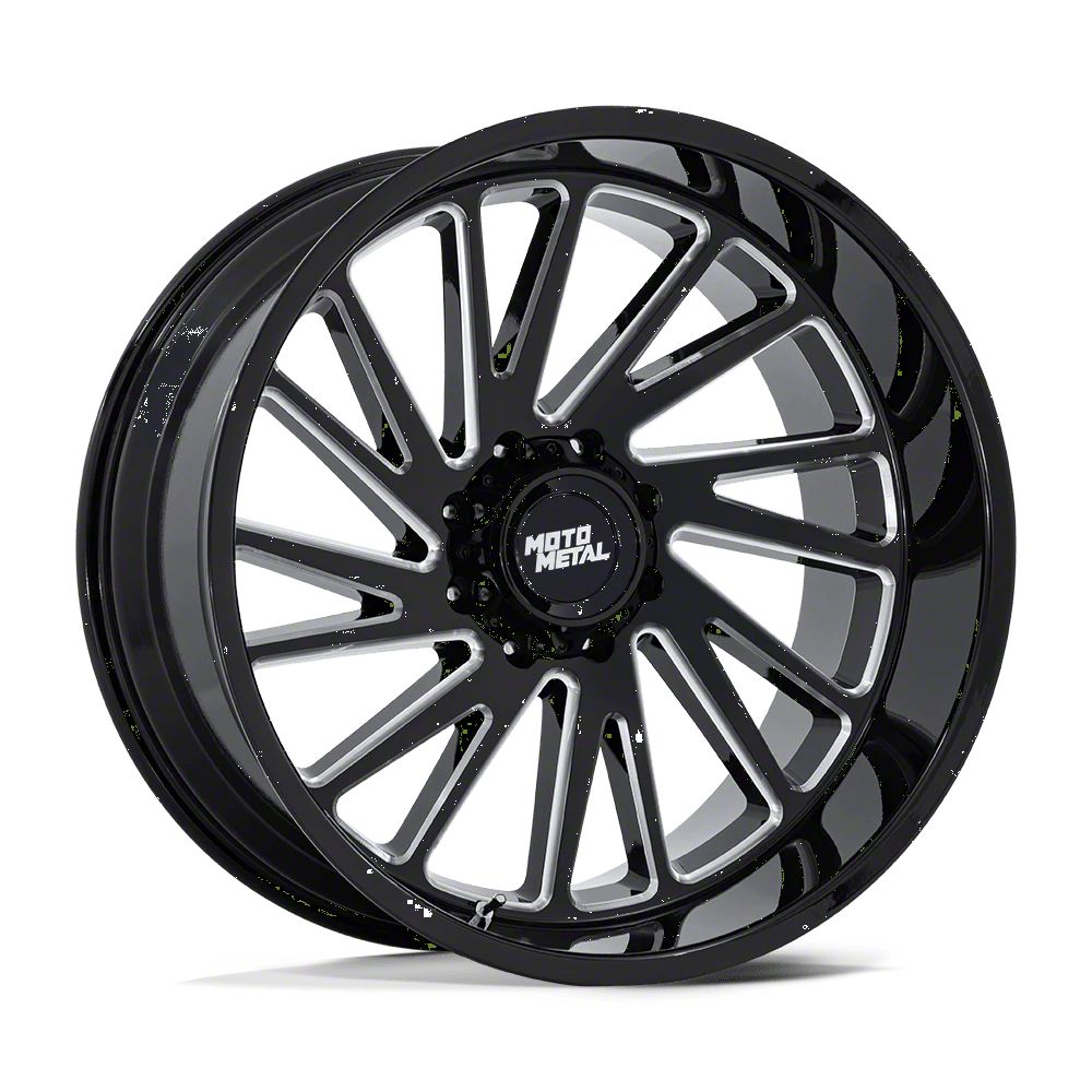 Moto Metal Silverado 3500 Combat Gloss Black Milled 8-Lug Wheel; 22x12; -44mm Offset ...