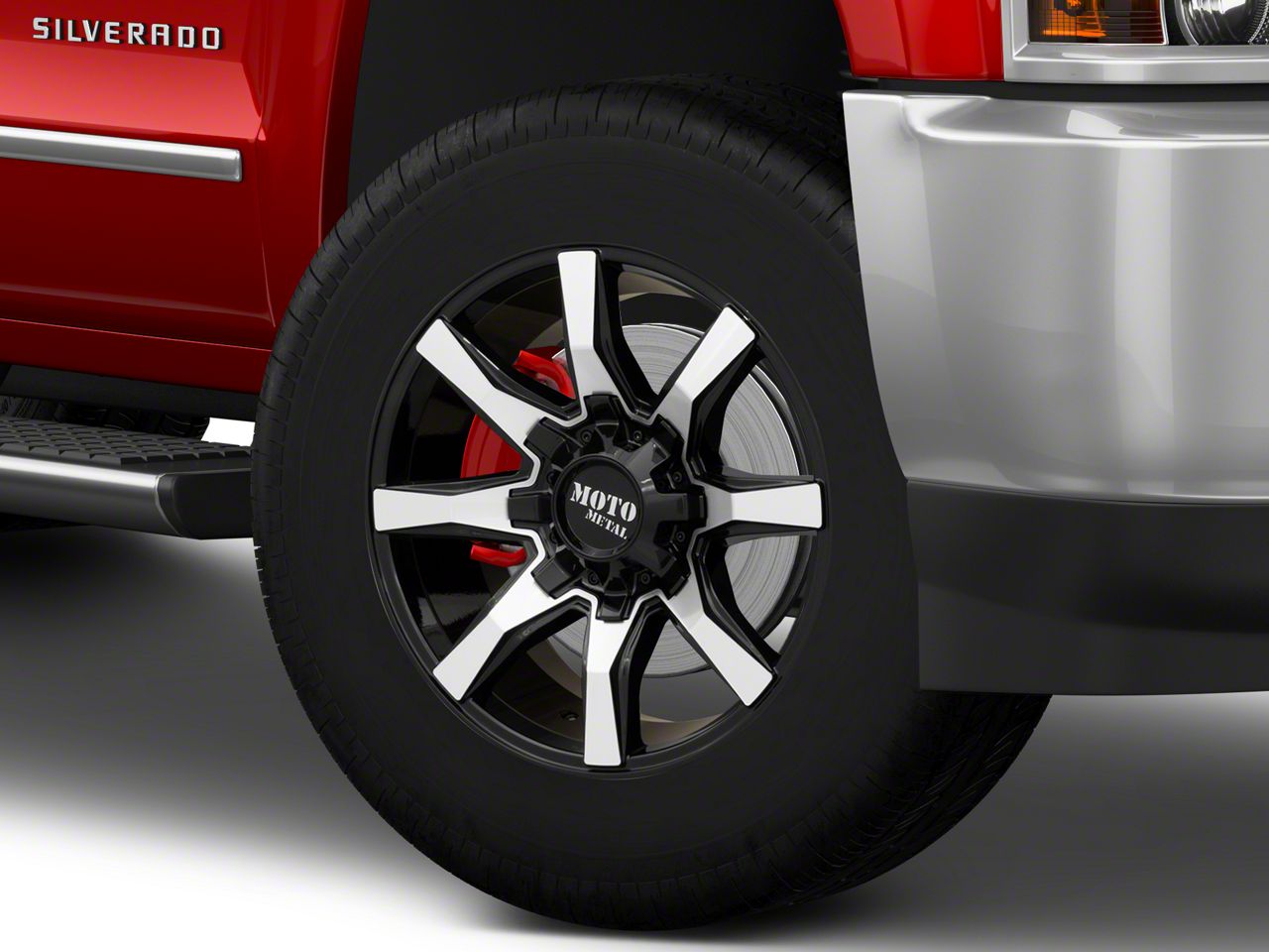 Moto Metal Silverado 3500 Spider Gloss Black Machined 8-Lug Wheel ...