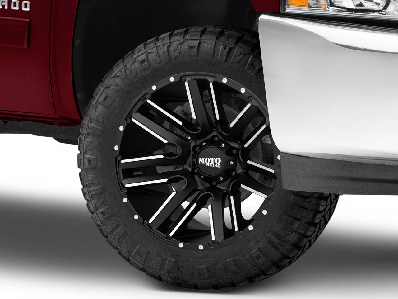 Moto Metal Silverado 1500 MO978 Razor Satin Black Machined 6-Lug Wheel ...