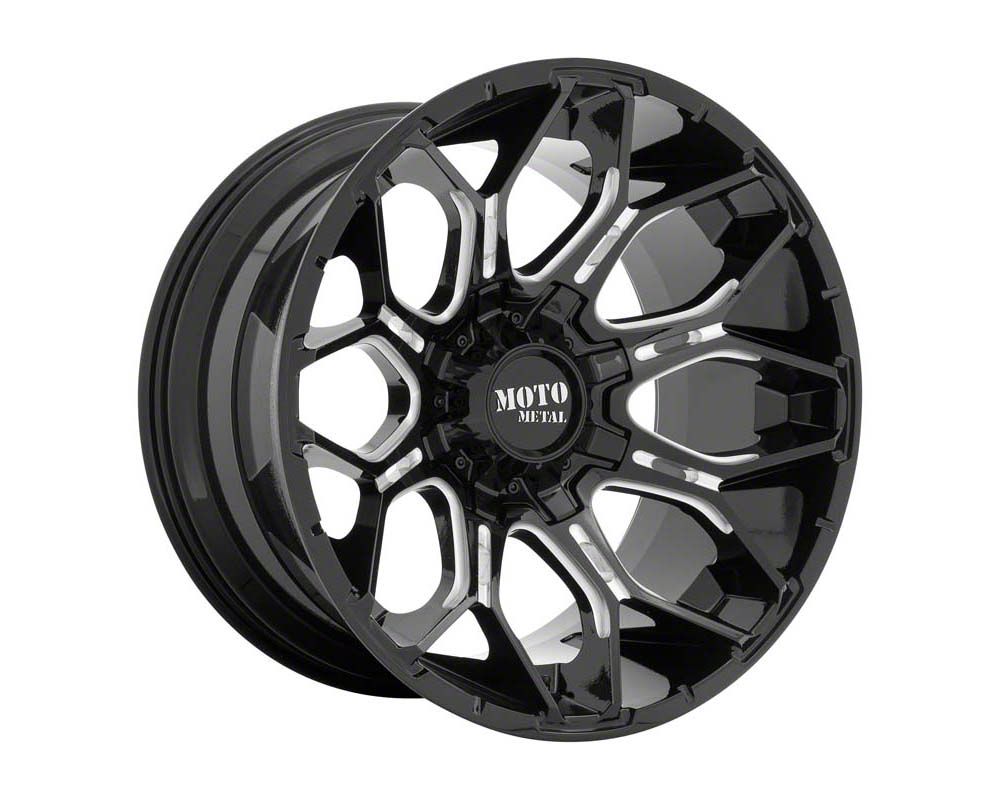 Moto Metal RAM 2500 MO808 Gloss Black Milled 8-Lug Wheel; 22x12; -44mm ...