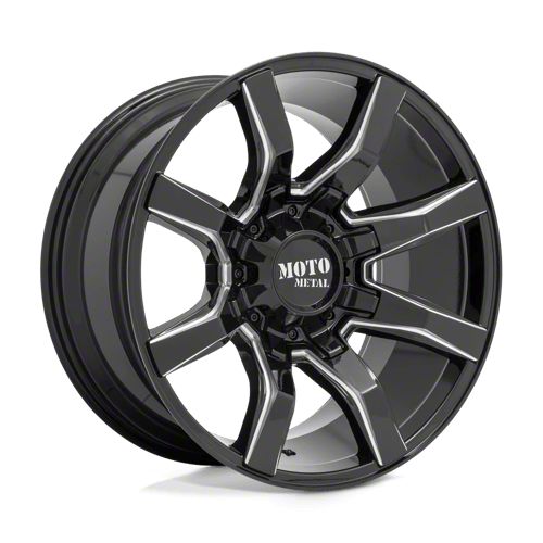 Moto Metal F-350 Super Duty Spider Gloss Black Milled 8-Lug Wheel; 20x9 ...