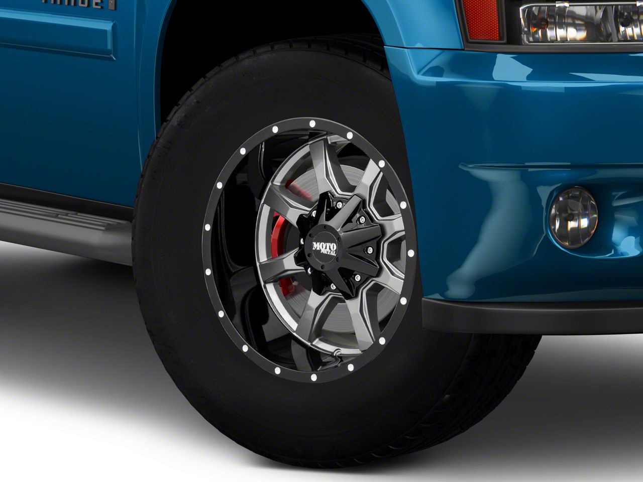 Moto Metal Colorado MO970 Gloss Gray with Gloss Black Lip 6-Lug Wheel ...