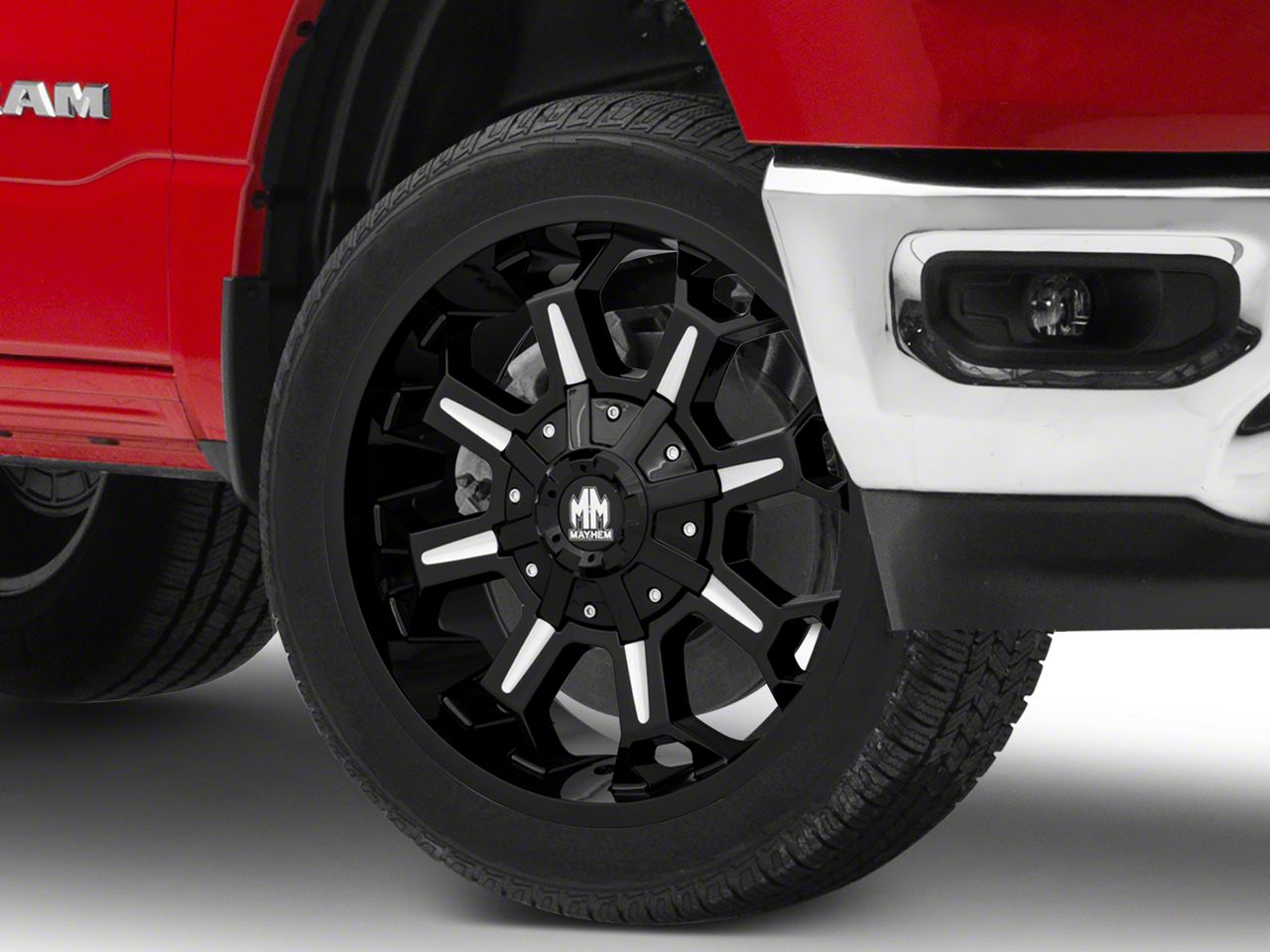 Moto Metal RAM 1500 Combat Gloss Black Milled 6-Lug Wheel; 22x10; -18mm ...