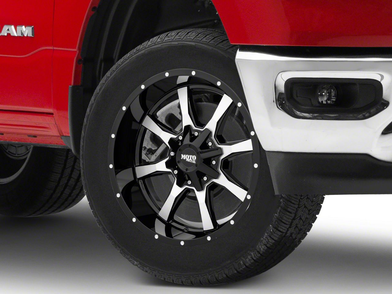 Moto Metal RAM 1500 MO970 Gloss Black Machined 6-Lug Wheel; 20x9; 12mm ...
