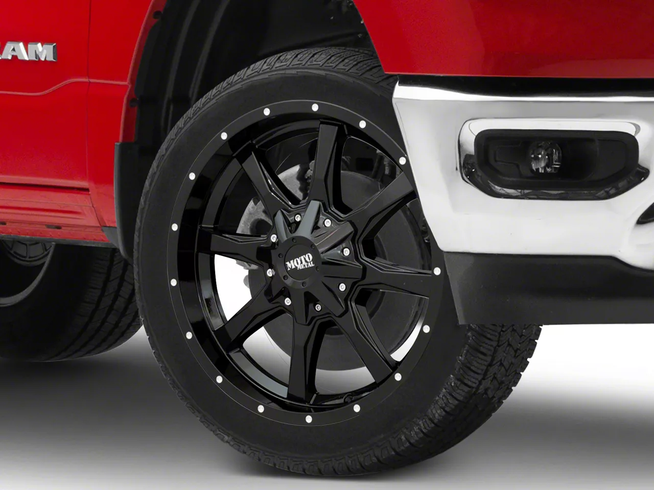 Moto Metal RAM 1500 MO970 Gloss Black with Milled Lip 6-Lug Wheel ...