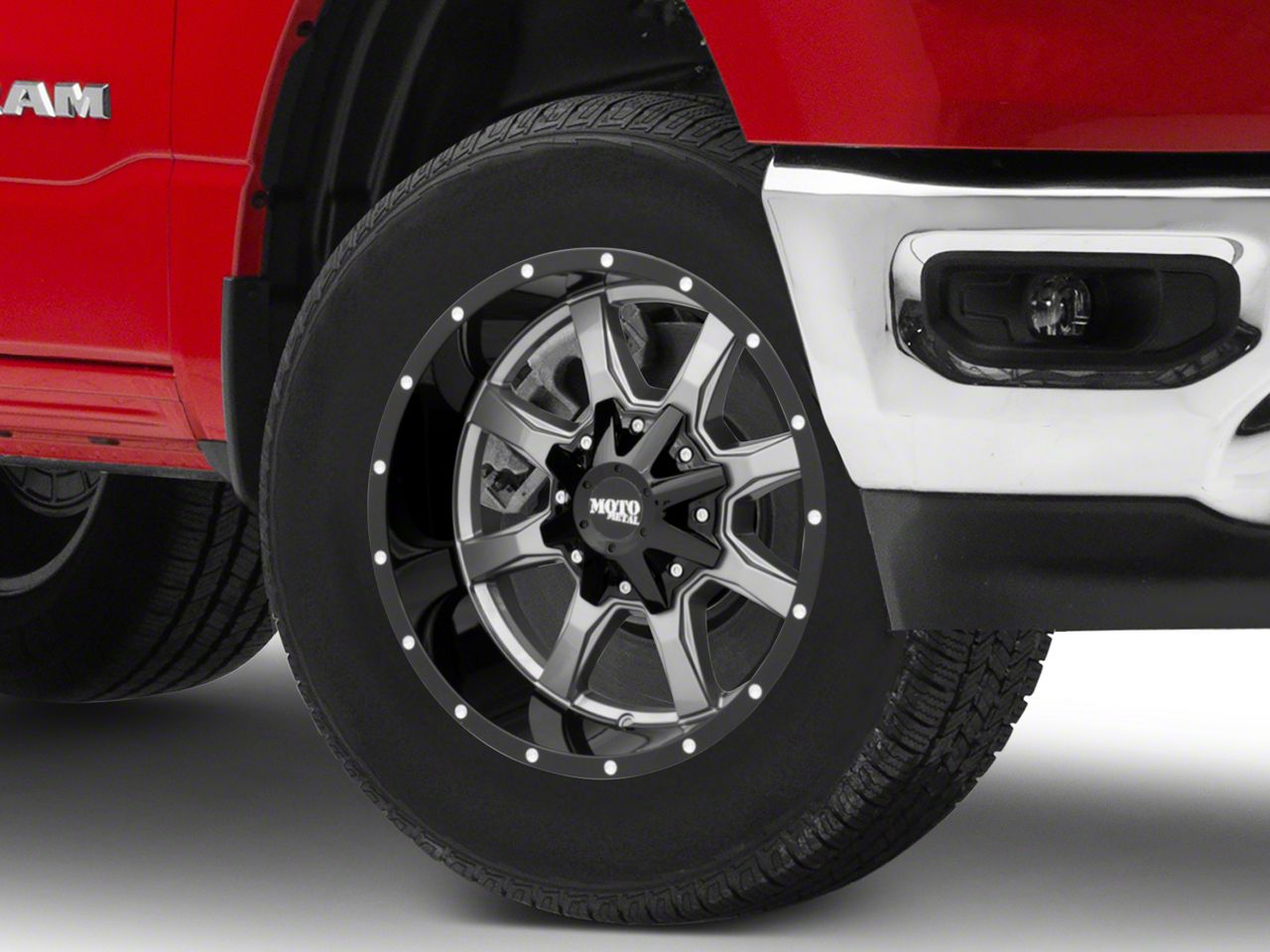 Moto Metal RAM 1500 MO970 Gloss Gray with Gloss Black Lip 6-Lug Wheel ...