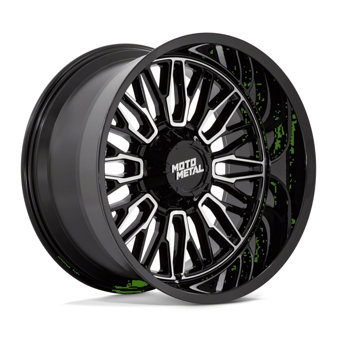 Moto Metal RAM 1500 Stinger Gloss Black Machined 8-Lug Wheel; 20x9 ...