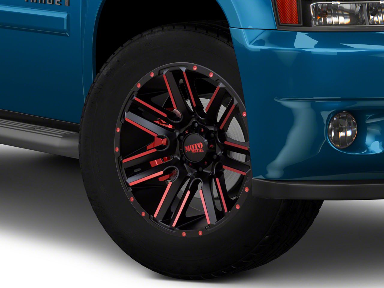 Moto Metal Sierra 1500 Razor Satin Black Machined Red Tint 6-Lug Wheel ...
