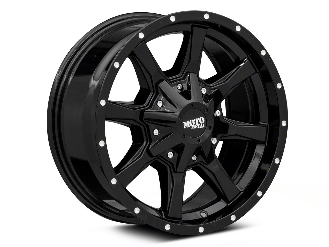 Moto Metal Silverado 1500 MO970 Gloss Black with Milled Lip 6-Lug Wheel ...