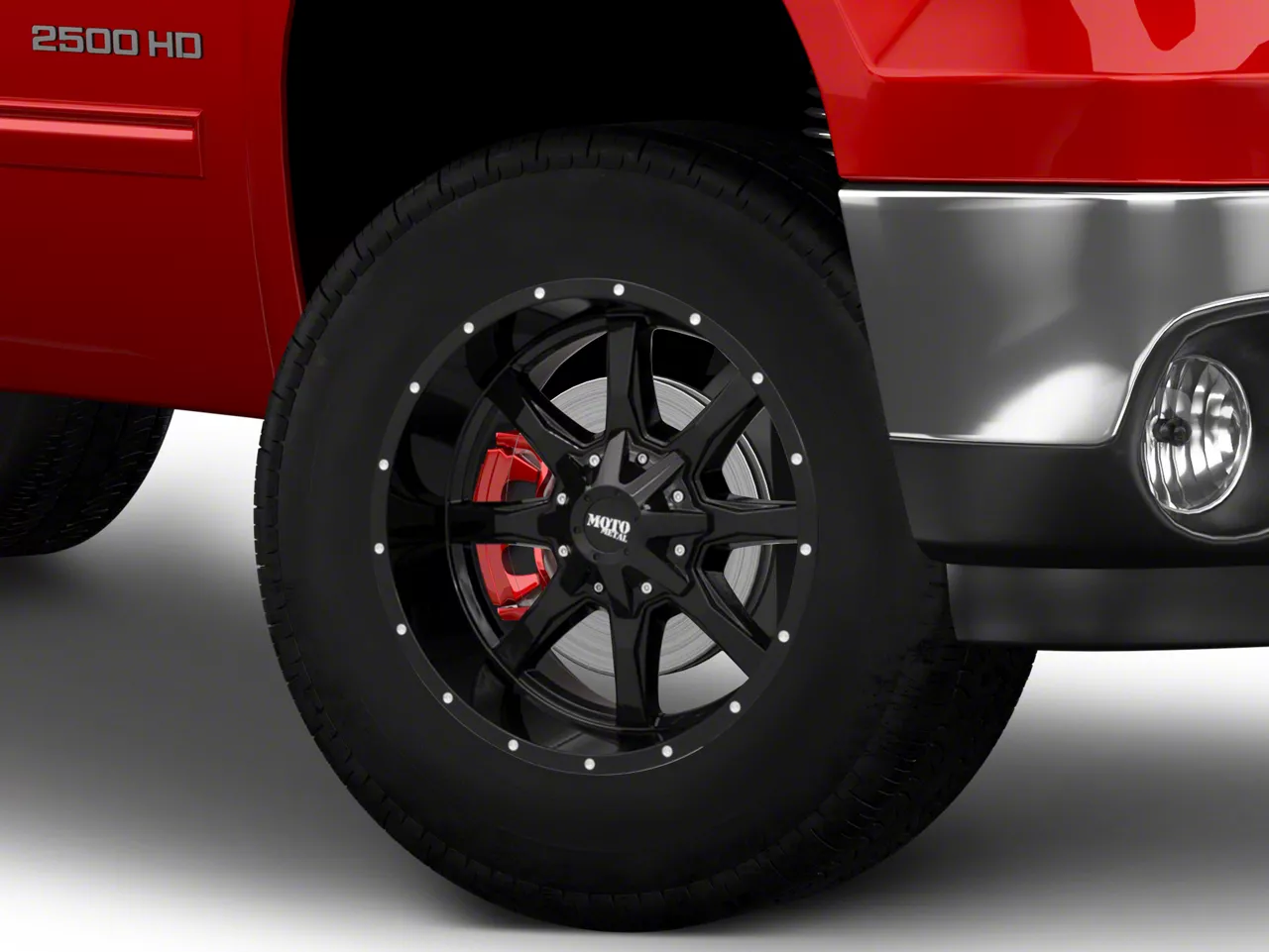 Moto Metal Silverado 2500 MO970 Gloss Black with Milled Lip 8-Lug Wheel ...