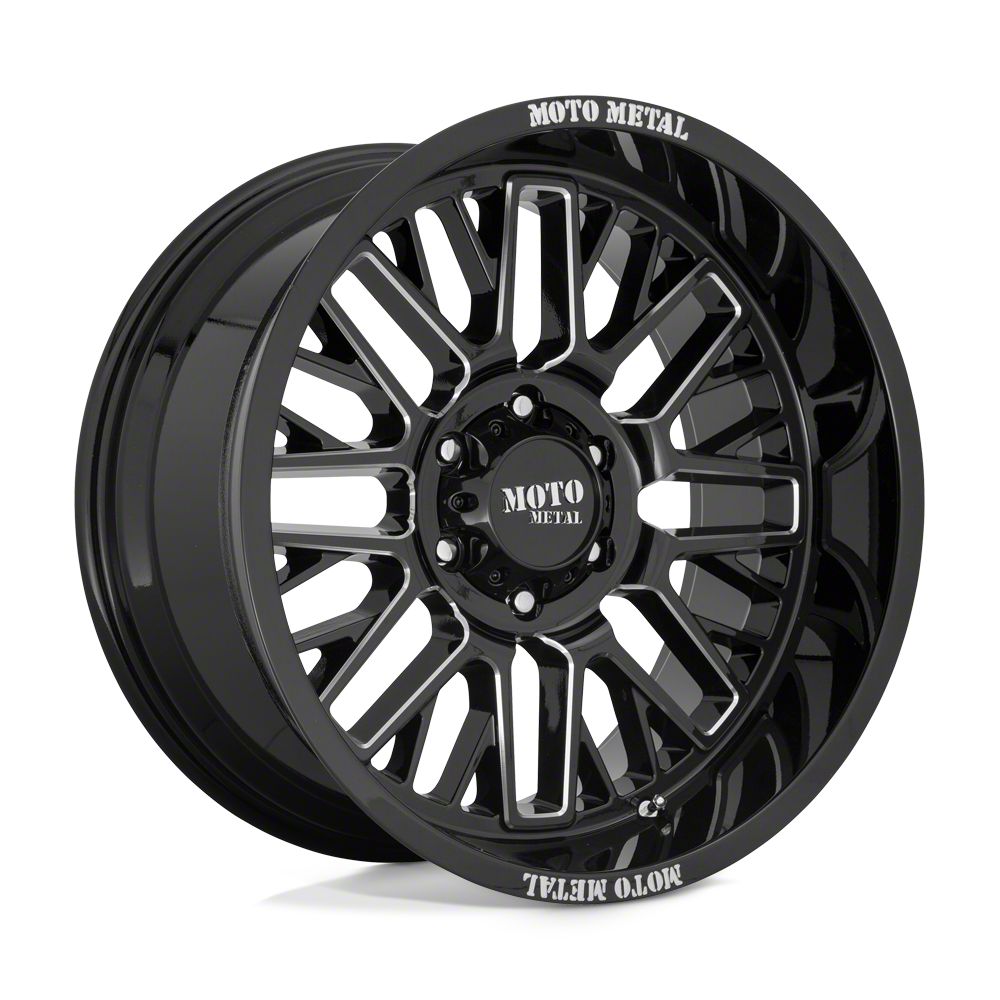 Moto Metal Silverado 3500 Warlock Gloss Black Milled 8-Lug Wheel; 20x9 ...