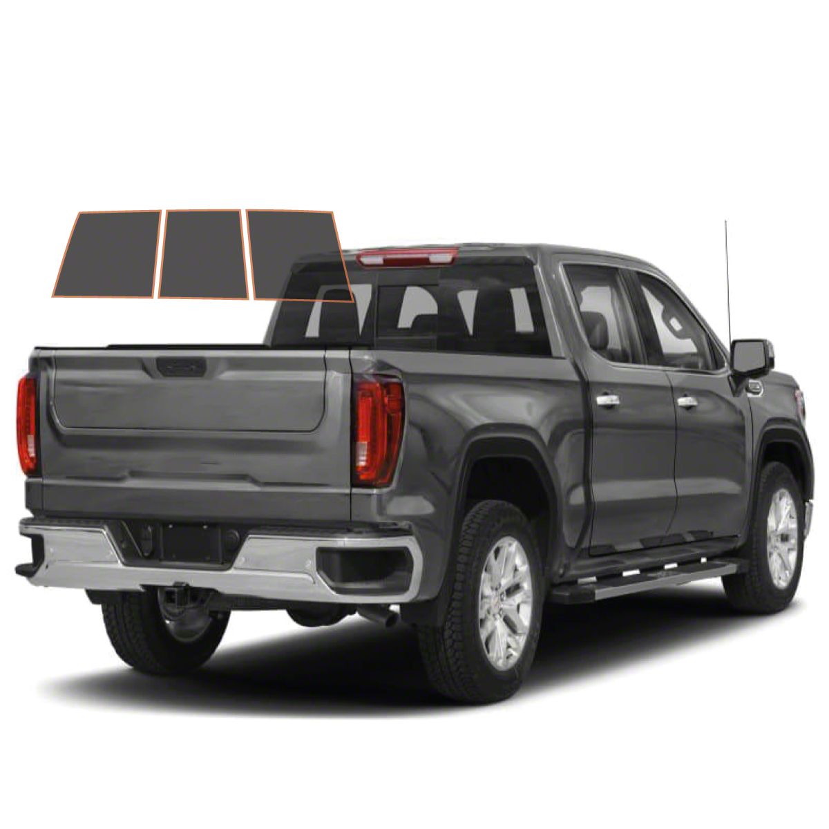 MotoShield Pro Sierra 1500 3-Piece Rear Windshield Tint; 15% GMC1500 ...