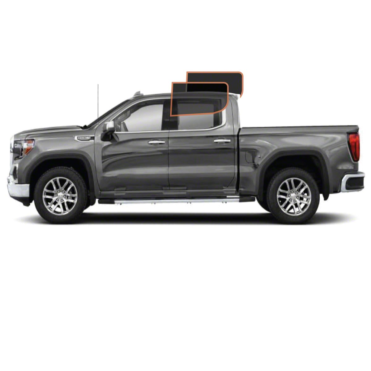 MotoShield Pro Sierra 1500 Rear Driver/Passenger Window Tint; 25% ...