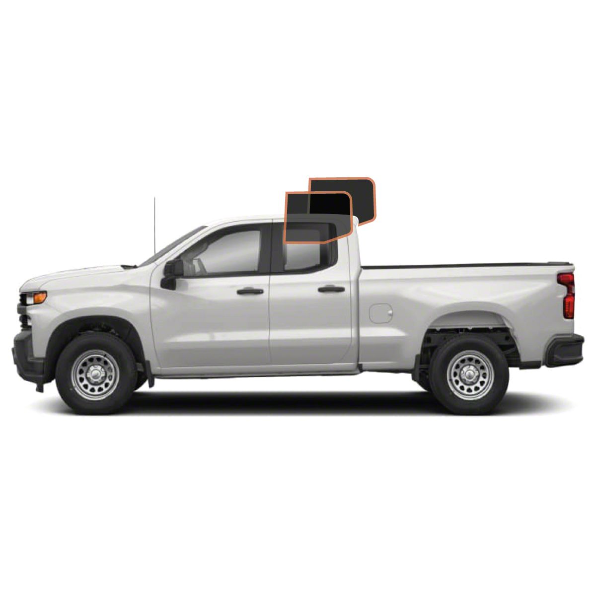 MotoShield Pro Silverado 1500 Rear Driver/Passenger Window Tint; 15% ...