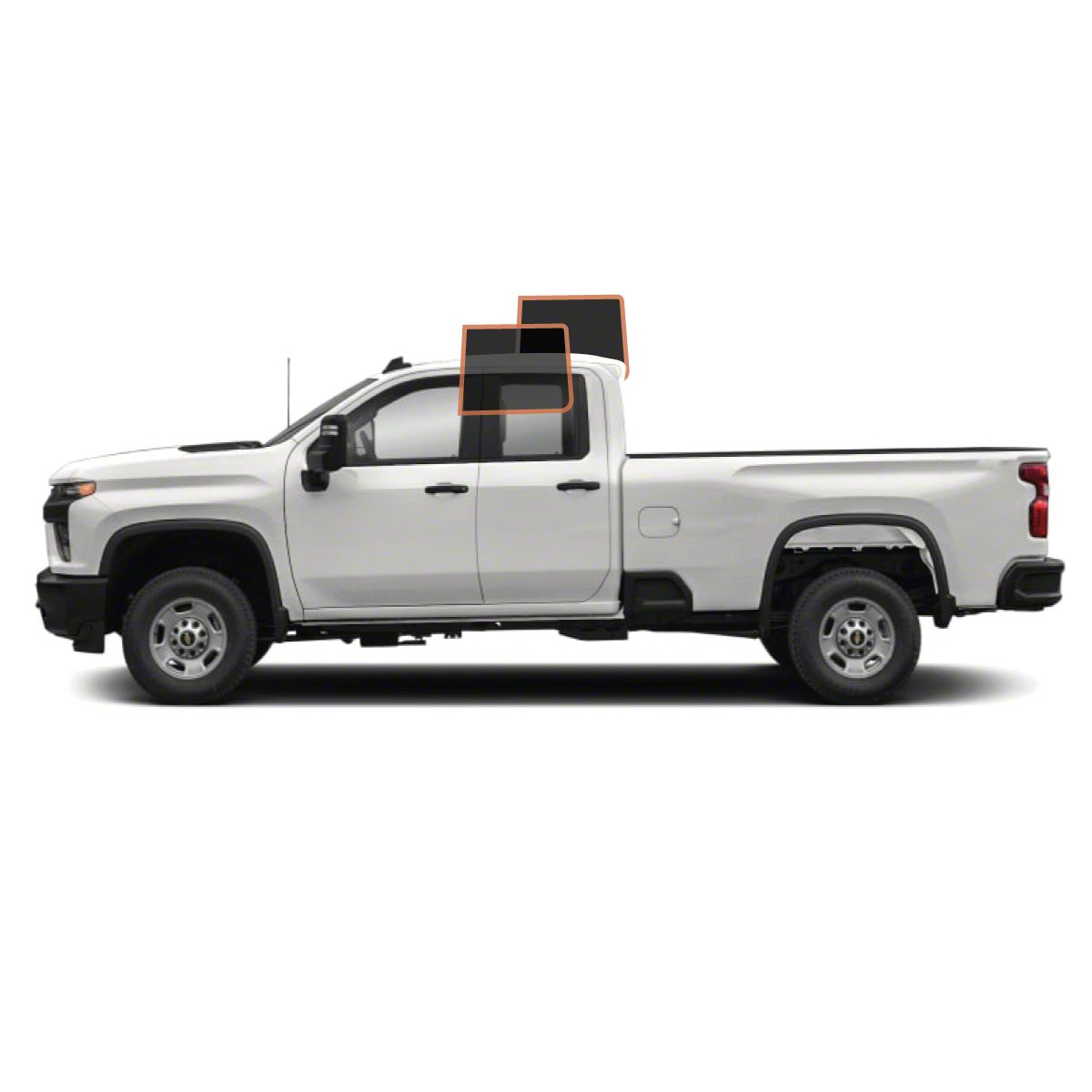 MotoShield Pro Silverado 2500 Rear Driver/Passenger Window Tint; 15% ...