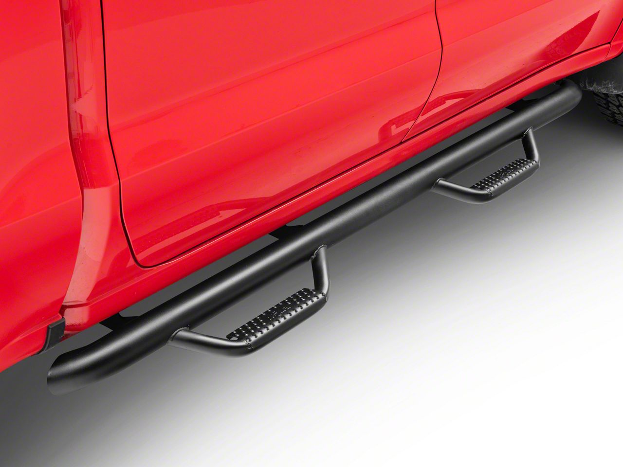 N-Fab Silverado 1500 Cab Length Nerf Side Step Bars; Textured Black ...