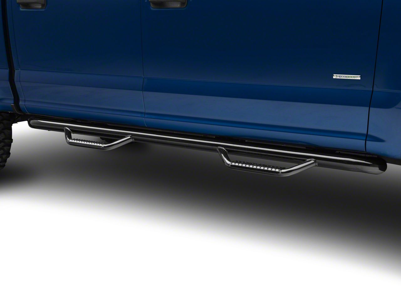 N-Fab F-150 Cab Length Nerf Side Step Bars; Gloss Black F1585CC (15-25 ...