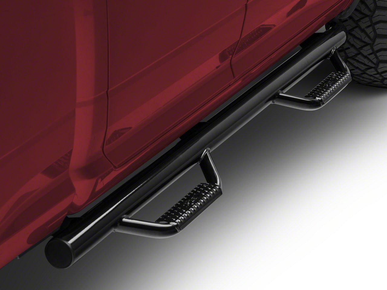 N-Fab RAM Cab Length Nerf Side Step Bars - Gloss Black R101726 (09-18 ...