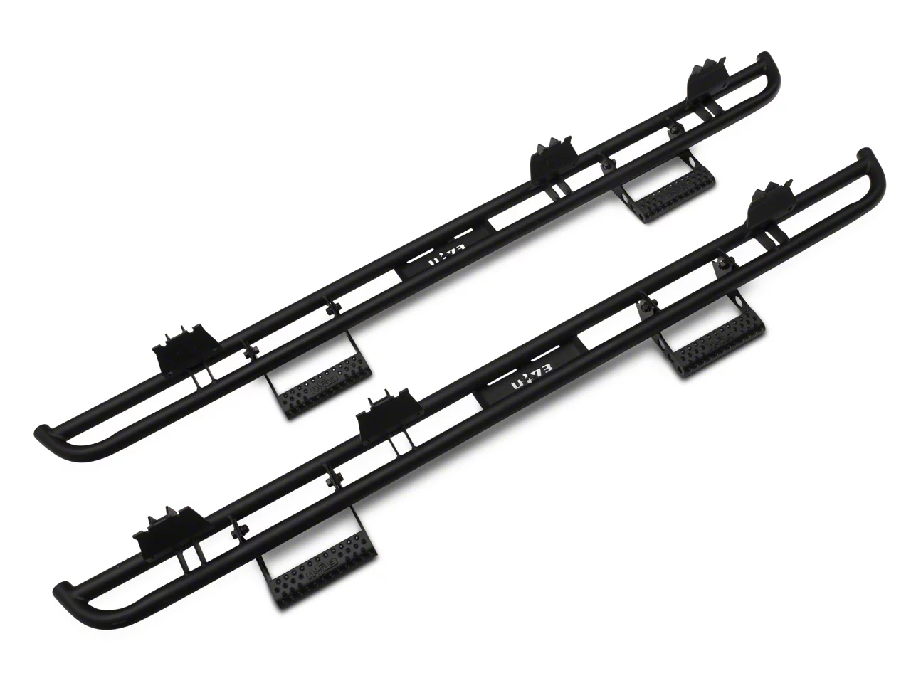 N-Fab F-150 Cab Length RKR Side Rails with Detachable Steps; Textured ...