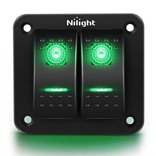 Nilight F-150 2-Gang Aluminum Rocker Switch Panel with Rocker Switches ...