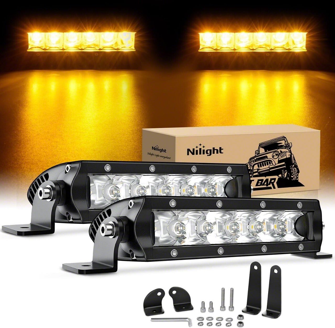 F-150 7-Inch Single Row LED Light Bar (Universal; Some Adaptation May ...