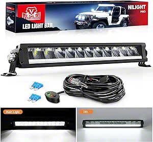Nilight F-250 Super Duty 15.50-Inch Single Row LED Light Bar with DRL ...