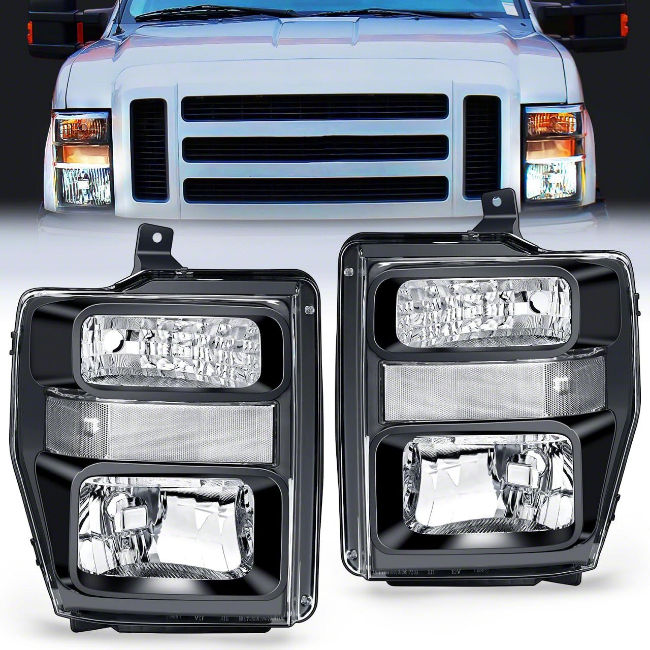 Nilight F-250 Super Duty OE Style Headlights with Clear Reflector ...